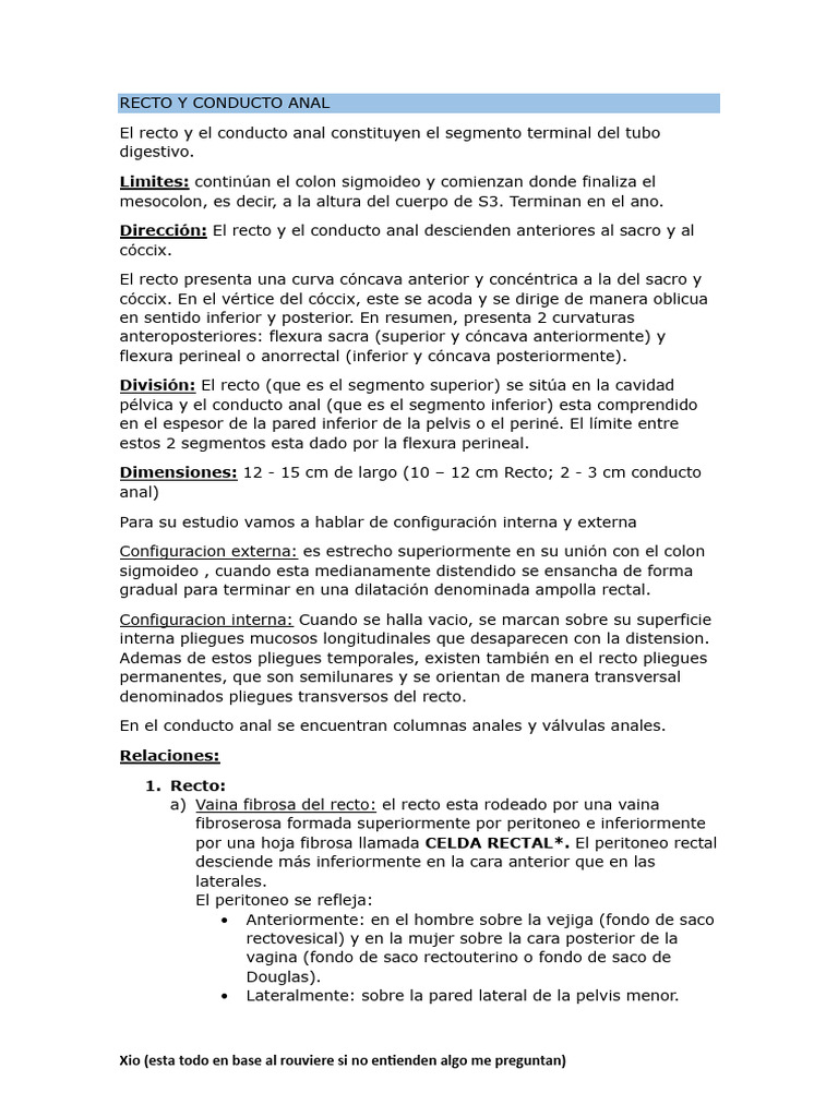 Recto y Conducto Anal | PDF | Ciencias sociales