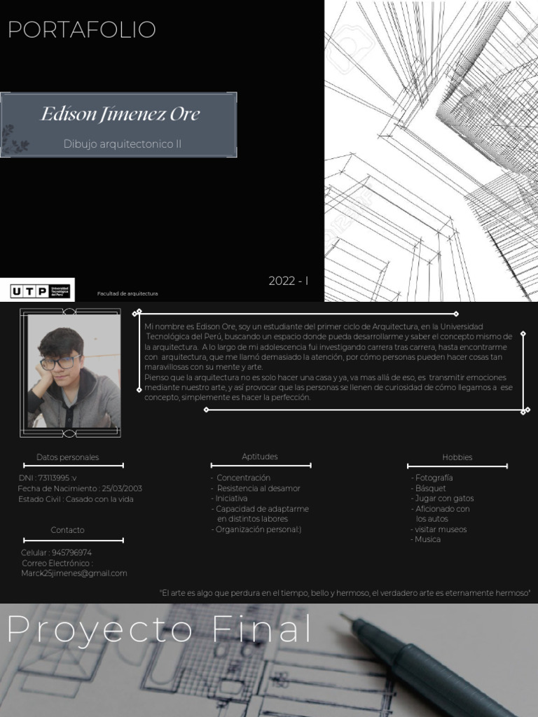 Proyecto Final - Dibujo Arquitectónico II | PDF