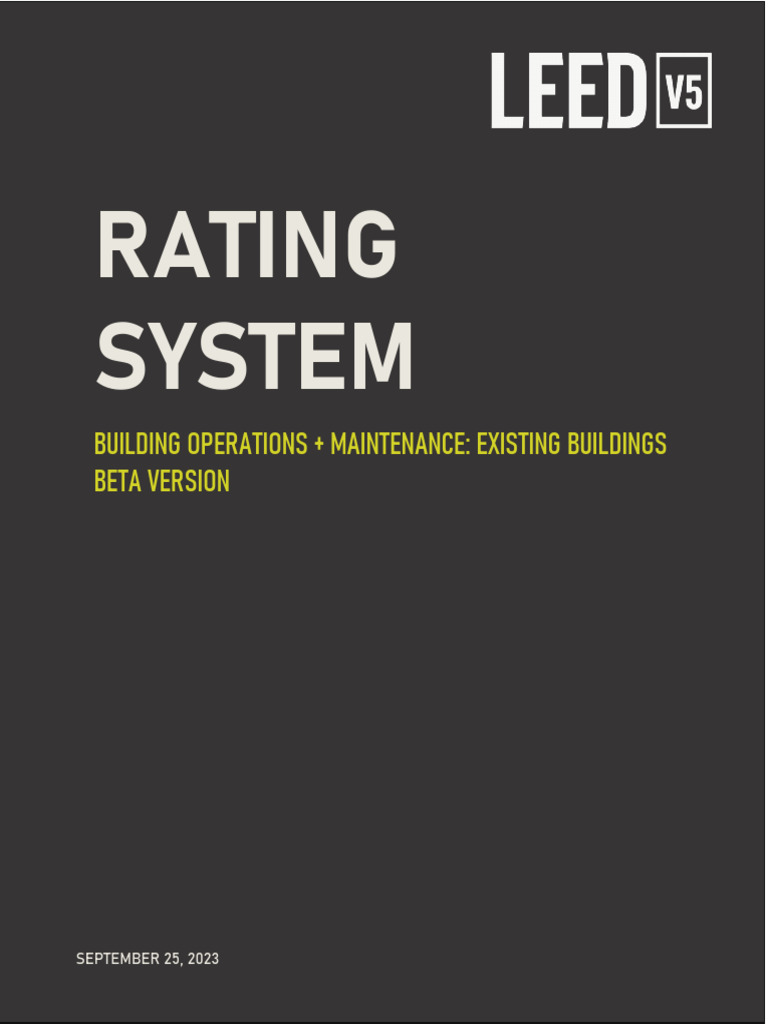 LEED v5 for O+M: Existing Buildings Guide | PDF | Finance & Money ...