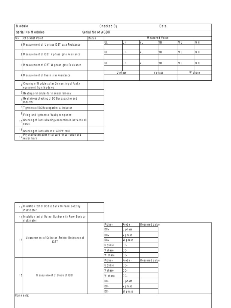 Modules Check List | PDF