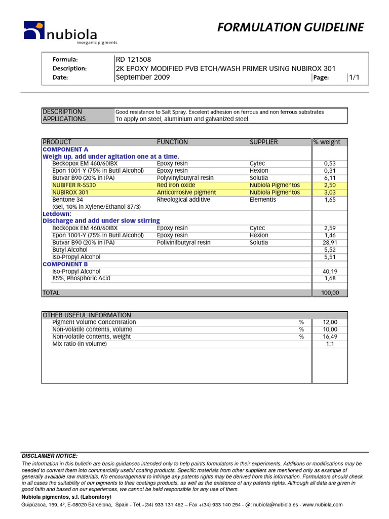 Nubirox 301 Vs T-902 (WP) | PDF | Epoxy | Corrosion