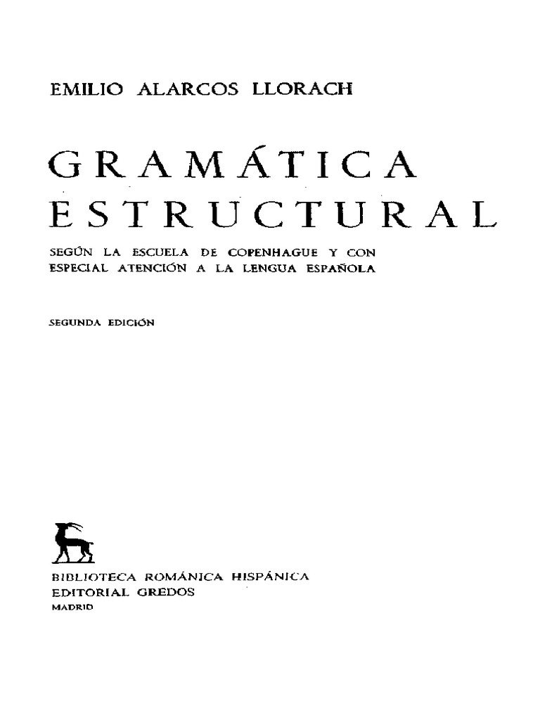 Alarcos Llorach Emilio Gramatica Estructuralpdf | PDF | Género ...