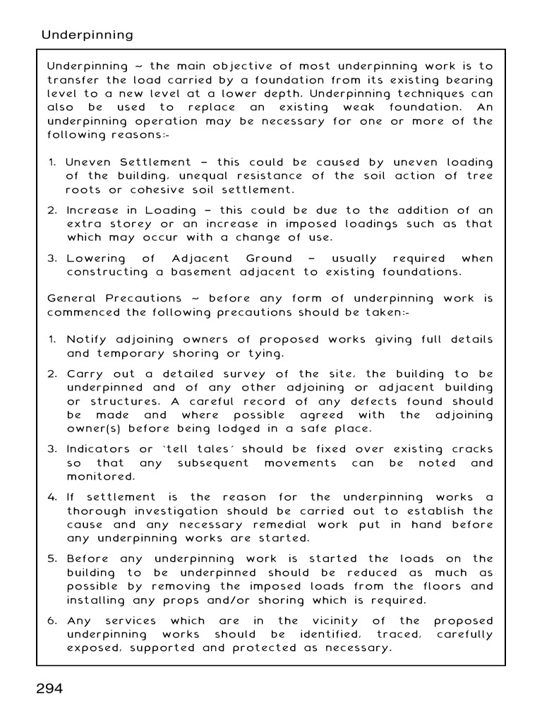 Underpinning R. Chudley | PDF | Deep Foundation | Foundation (Engineering)