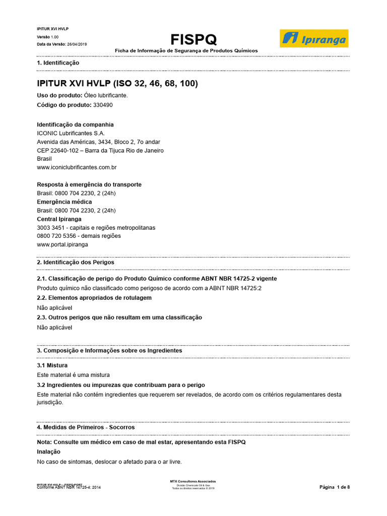 Fispq-ipitur Xvi Hvlp (Iso 32, 46, 68, 100) | PDF | Desperdício ...