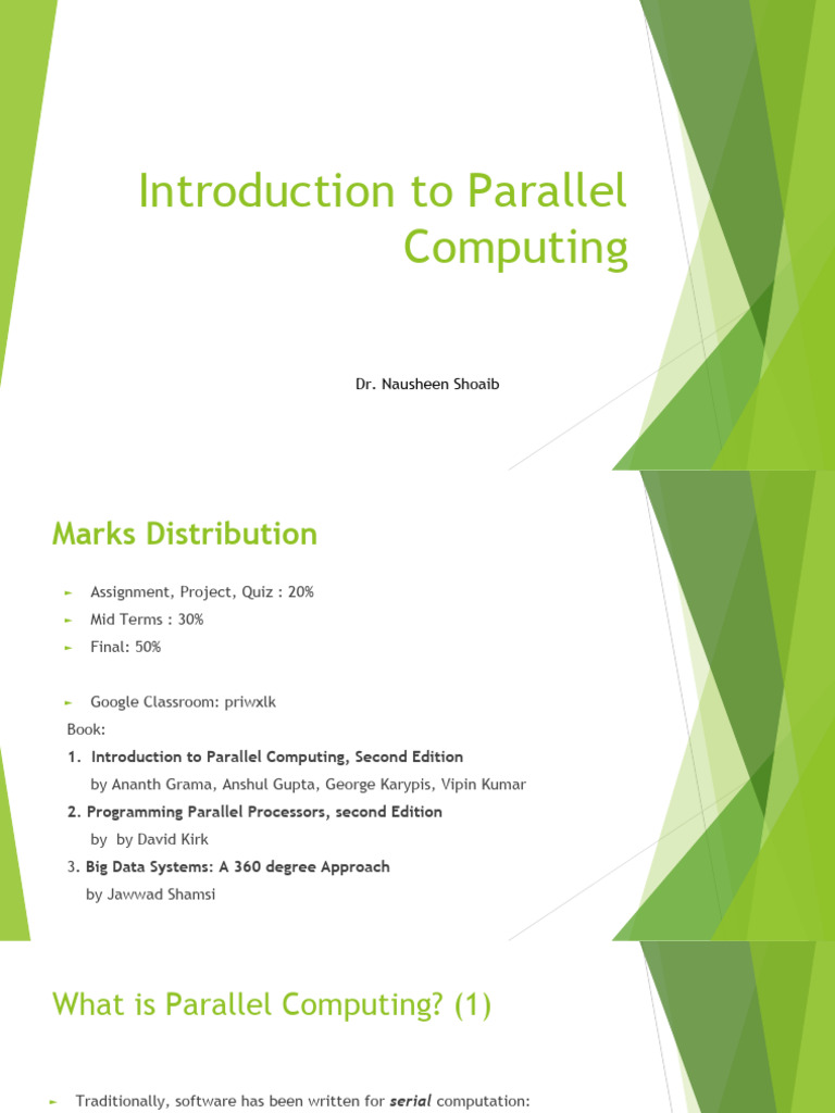 Introduction To Parallel Computing Dr Nousheen Pdf Parallel Computing Thread Computing