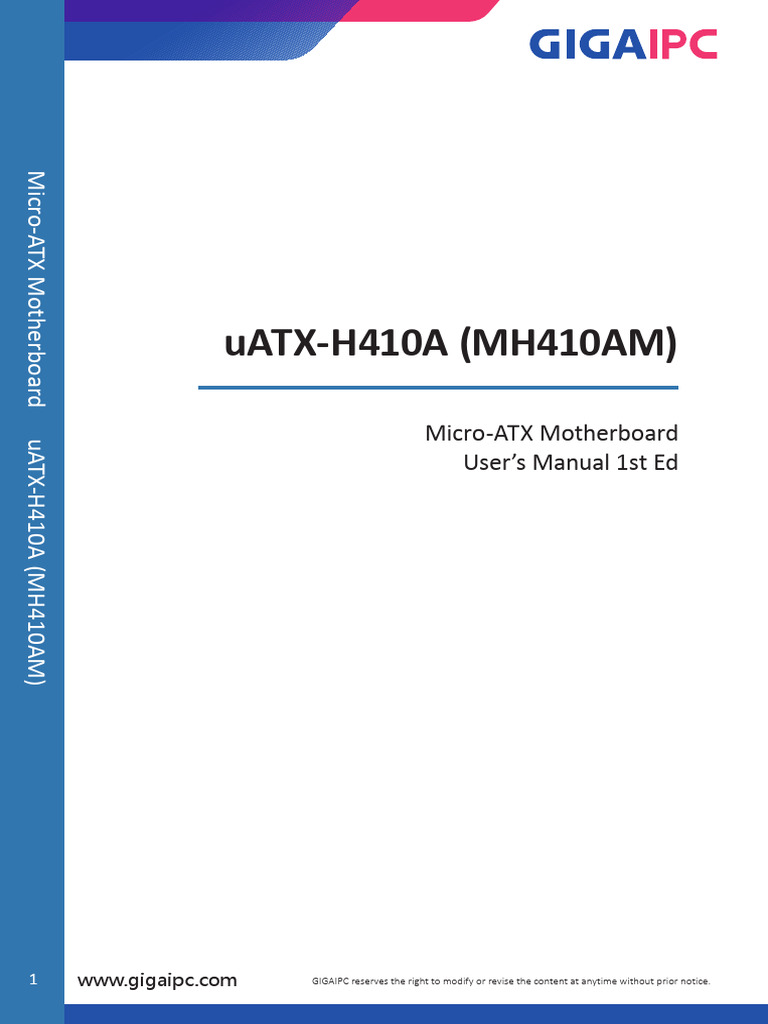 Manual uATX H410A - 20220328 1 | PDF | Computer Science | Computer ...