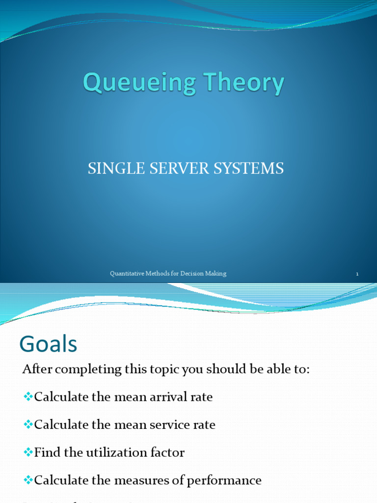 QueuingTheory - Single Server Systems | PDF | Analysis | Statistical Theory