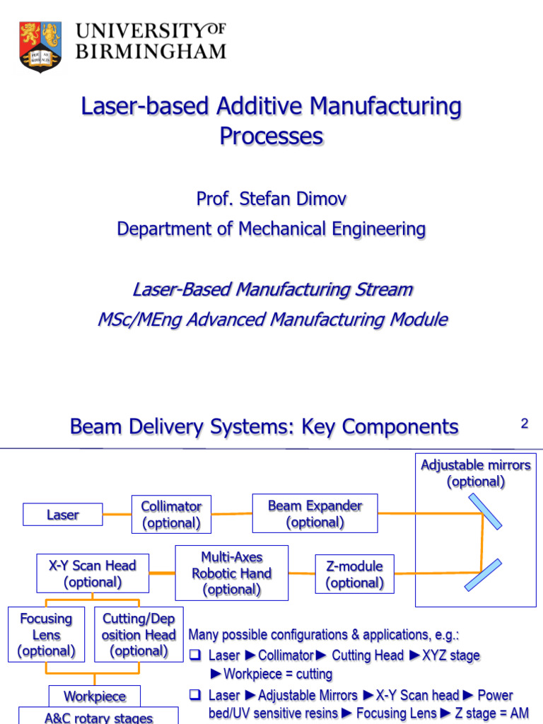 Laser-Based Additive Manufacturing Processes v.1 | PDF | 3 D Printing ...