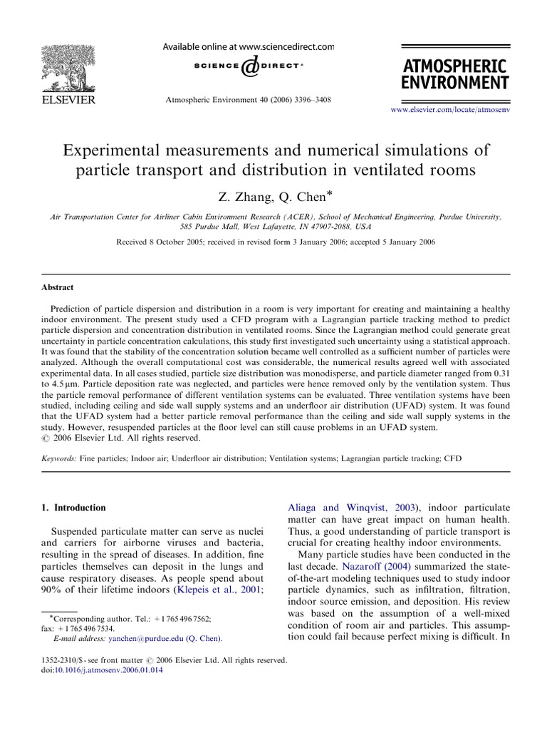 Experimental Measurements and Numerical Simulations of Particle Transport and | PDF ...