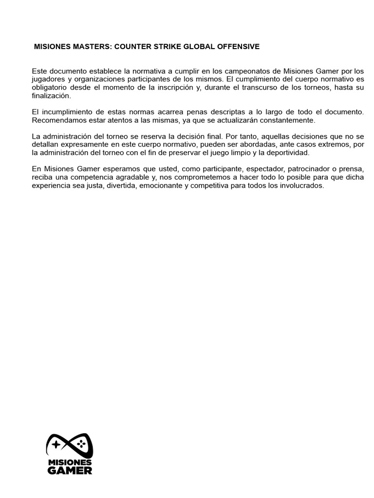 Reglas Torneo CSGO | PDF