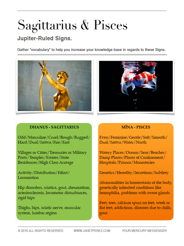 Sagittarius & Pisces Signs | PDF | Social Science | Science & Mathematics