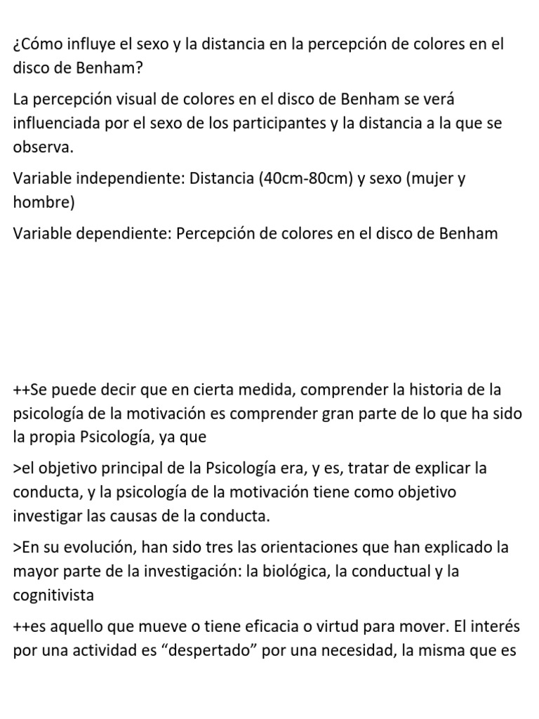 Cómo Influye El Sexo y La Distancia en La Percepción de Colores en El Disco de Benham | PDF