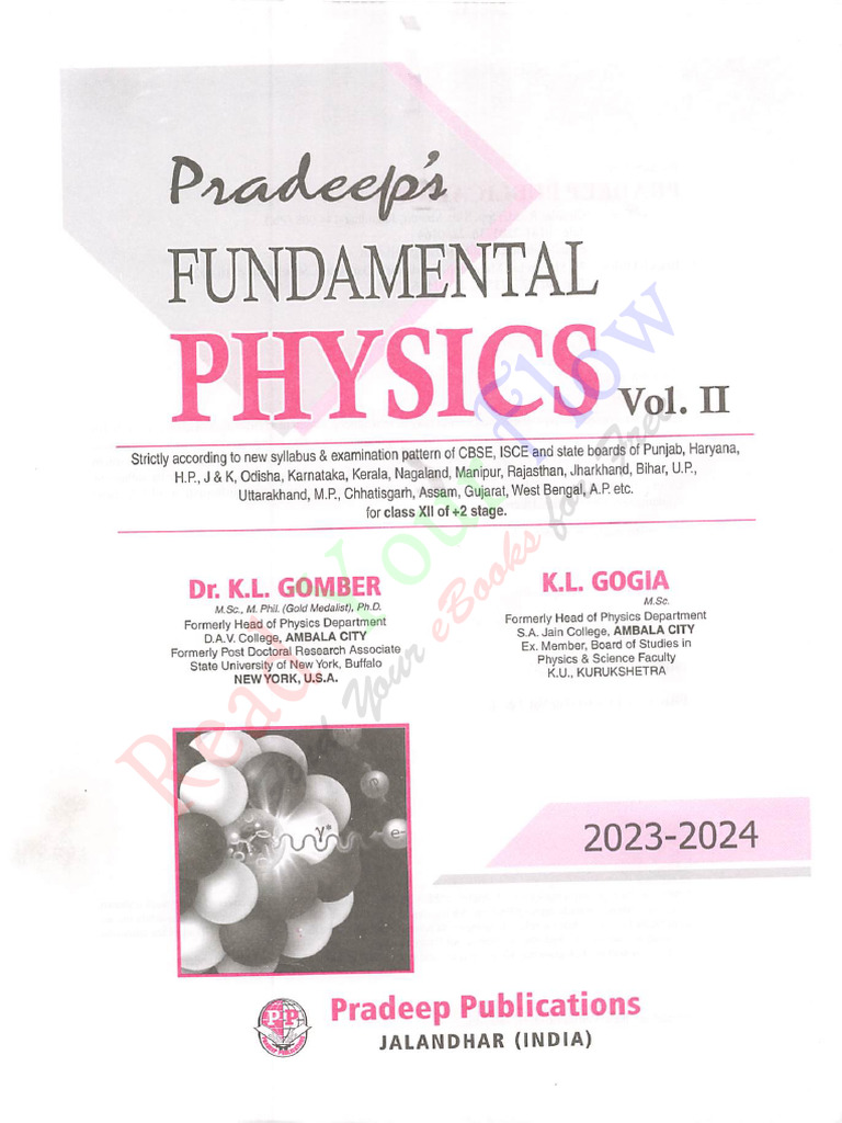 Pradeep Physics Class 12 Vol 2 2023-2024 | PDF