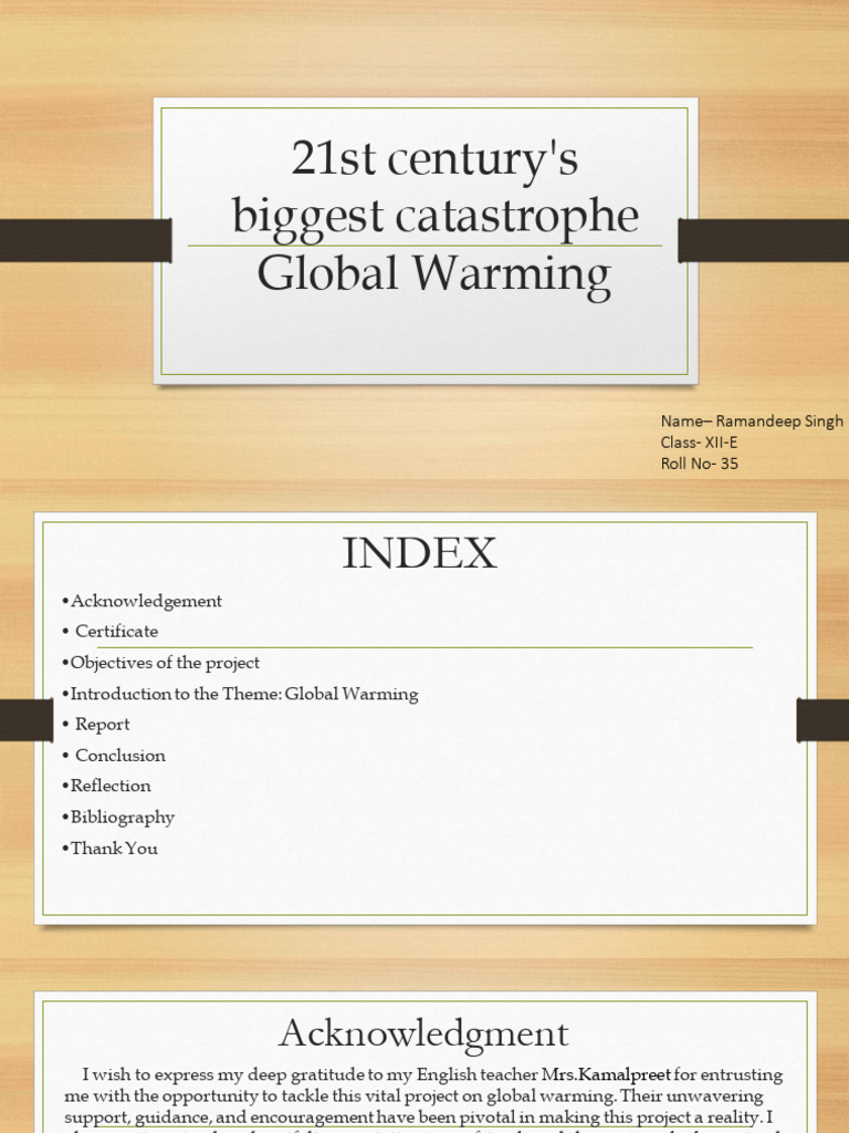 Class 12 Boards English Project On Global Warming | PDF | Climate ...