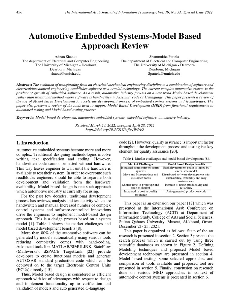 Automotive Embedded Systems-Model Based Approach Review | Download Free ...
