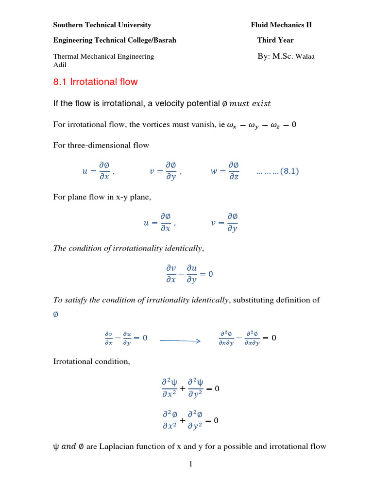 8# Irrotational and Circulation-1 | PDF | Fluid Dynamics | Mechanical ...