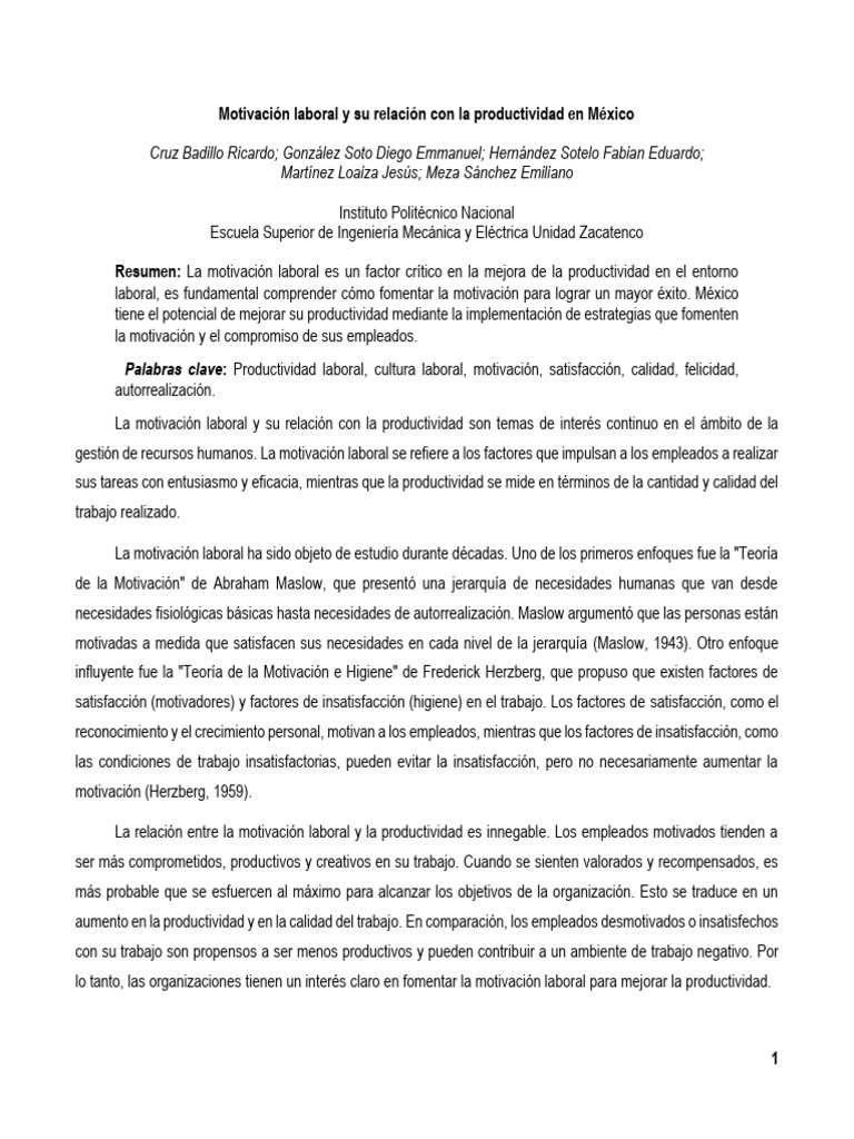 Ponencia Motivacion y Productividad | PDF | Motivación | Motivacional