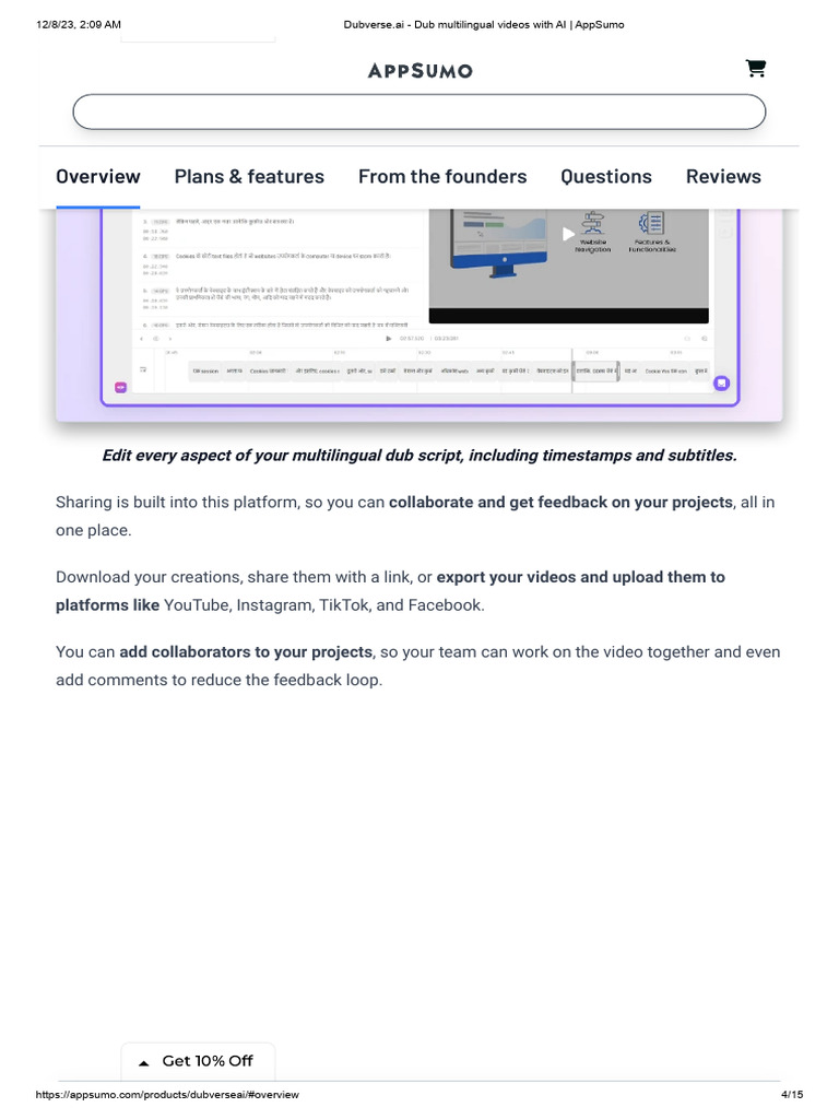 Dubverse.ai: AI Multilingual Video Dubbing | PDF | Computing | Software