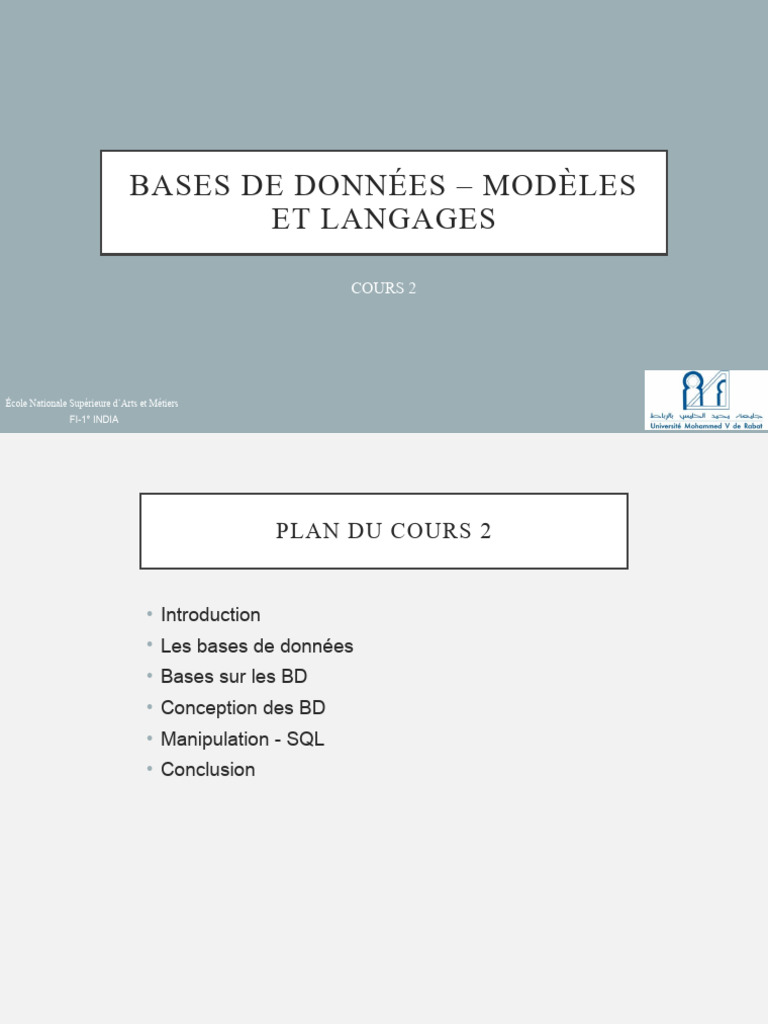 2-Bases de Donnees Modeles Et Langages | PDF