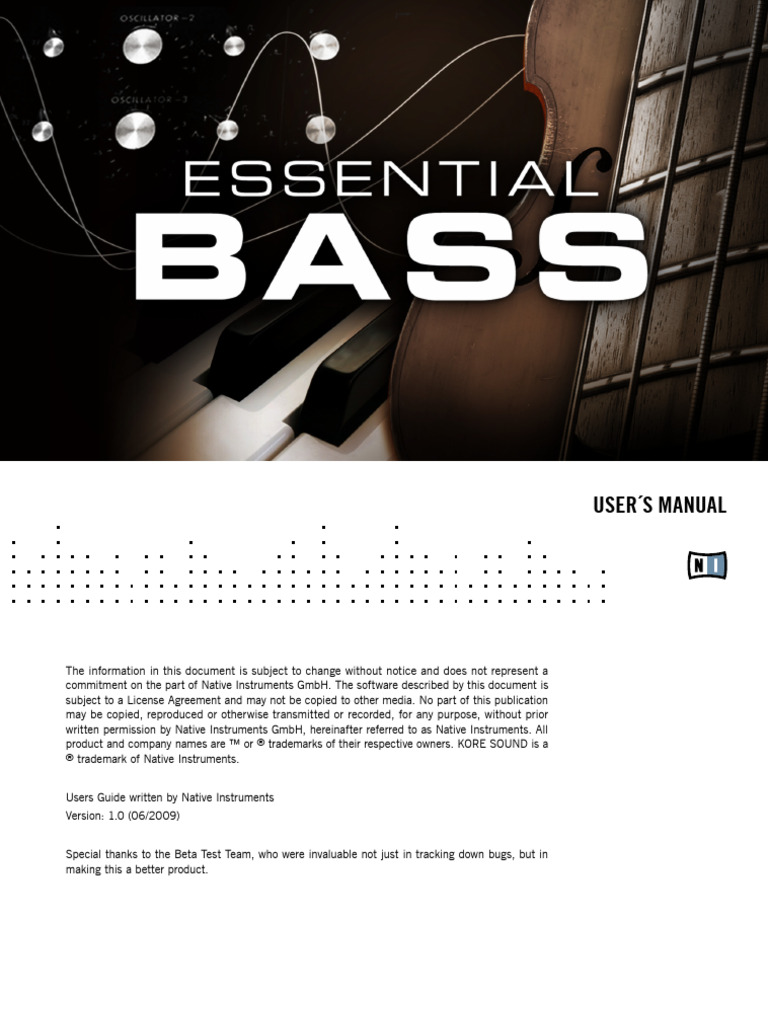 Essential Bass Manual English | PDF