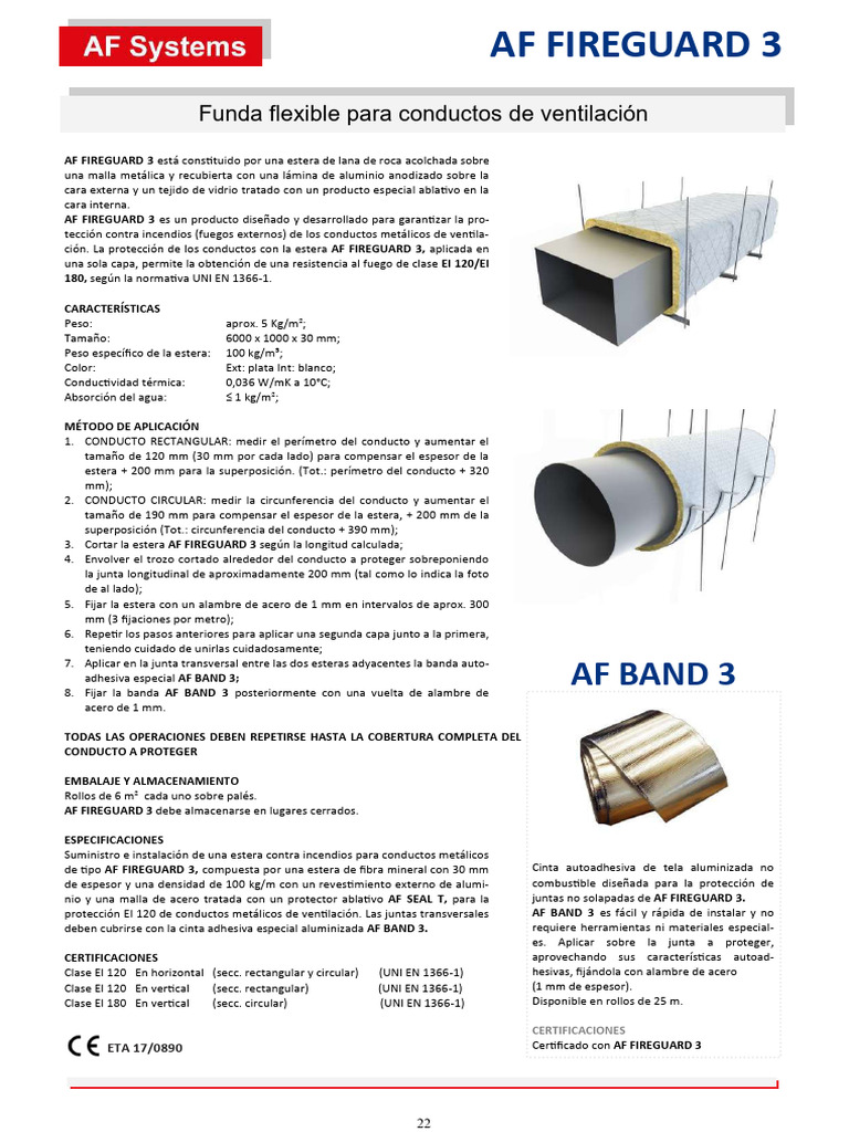 Af Fireguard 3 Spa Ficha Tecnica | PDF | Sector secundario de la economía | Materiales