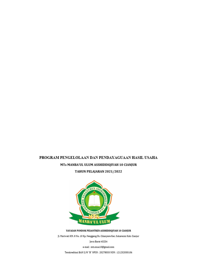 PROGRAM PENGELOLAAN Sekolah | PDF