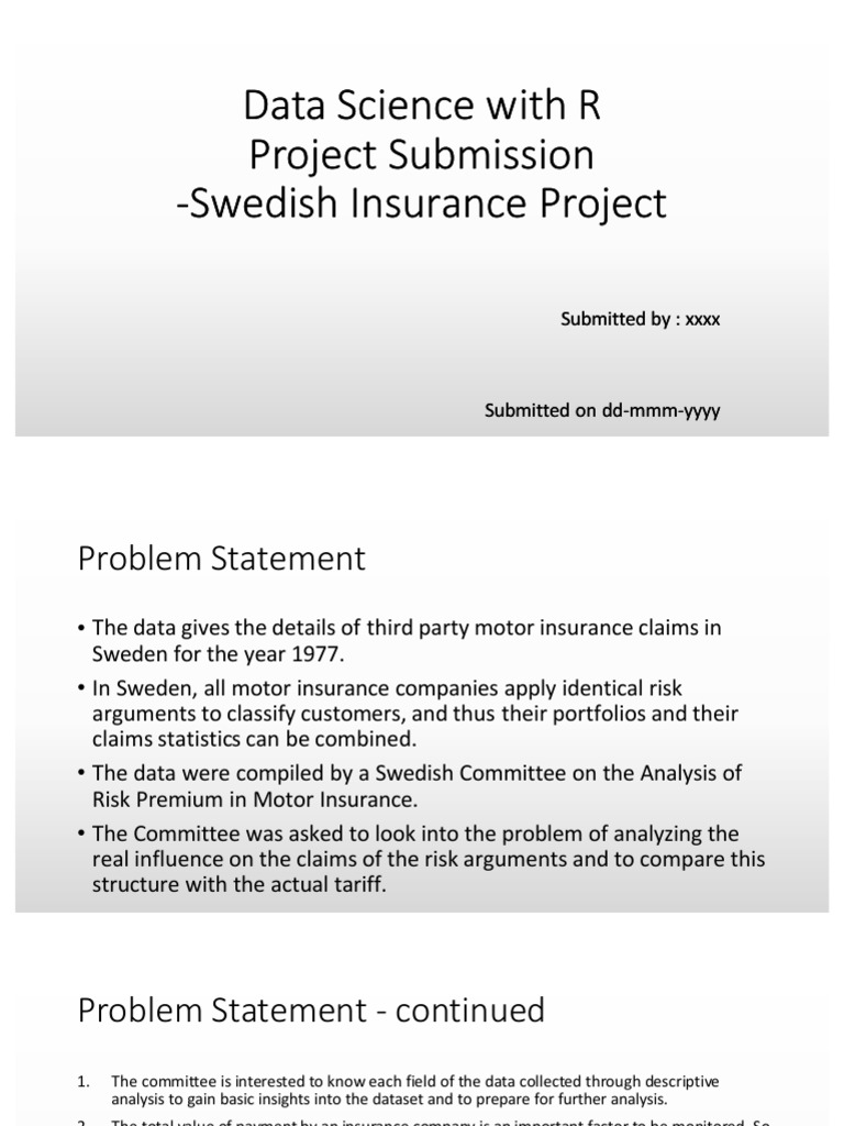 Datascience R Project Insurance | PDF