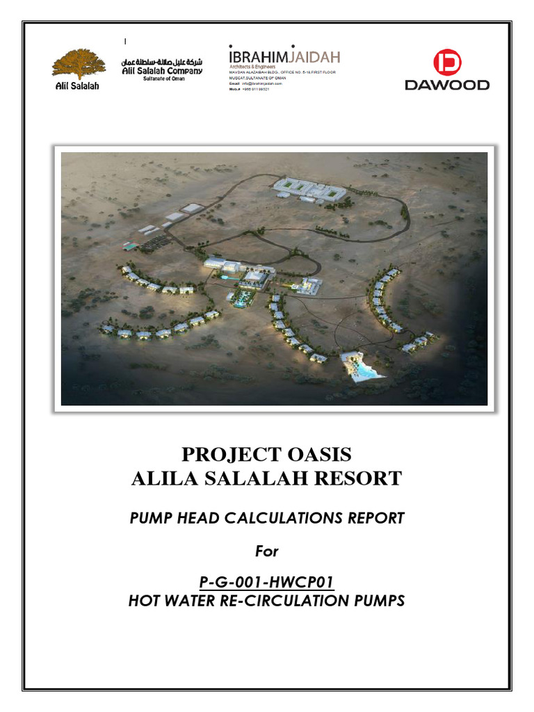 P-G-001-HWCP01 Pump Head CAlculations | PDF