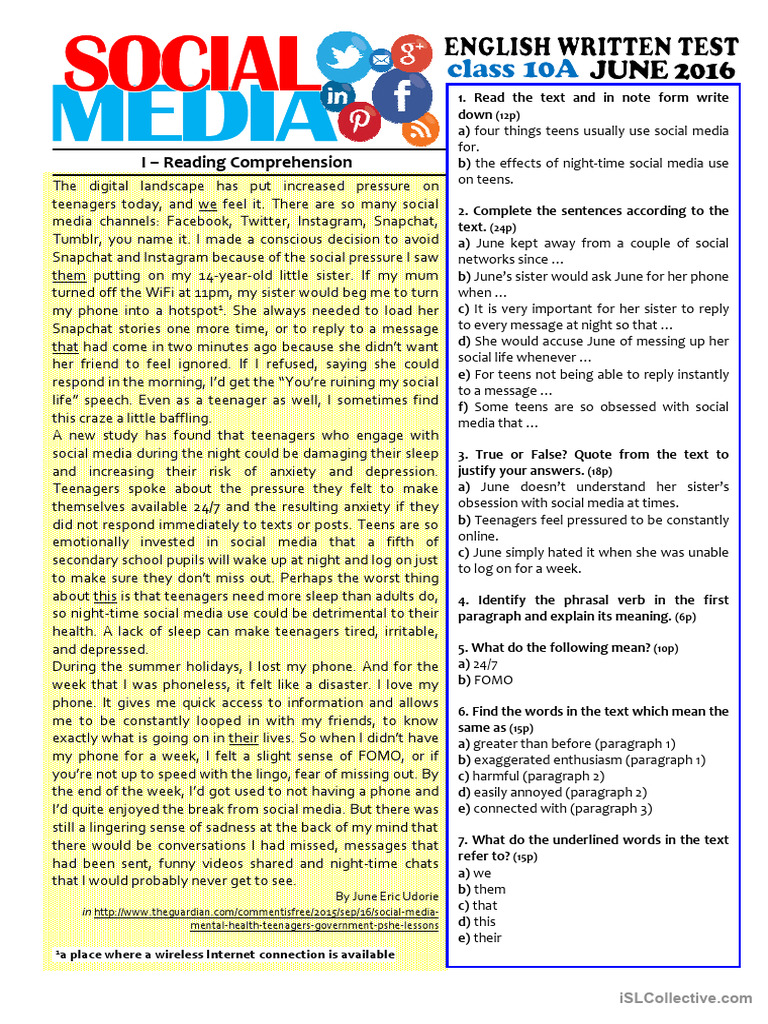 Social Media's Impact on Teenagers | PDF | Social Media | Popular ...