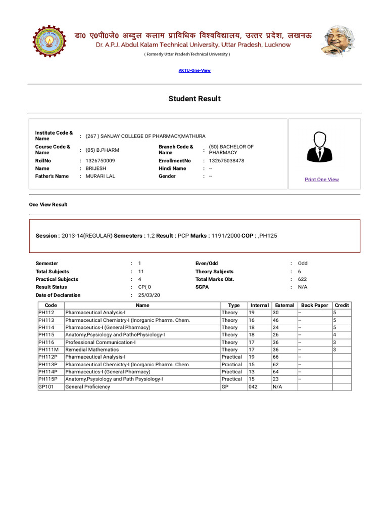One View by AKTU SDC Team | PDF | Pharmacy