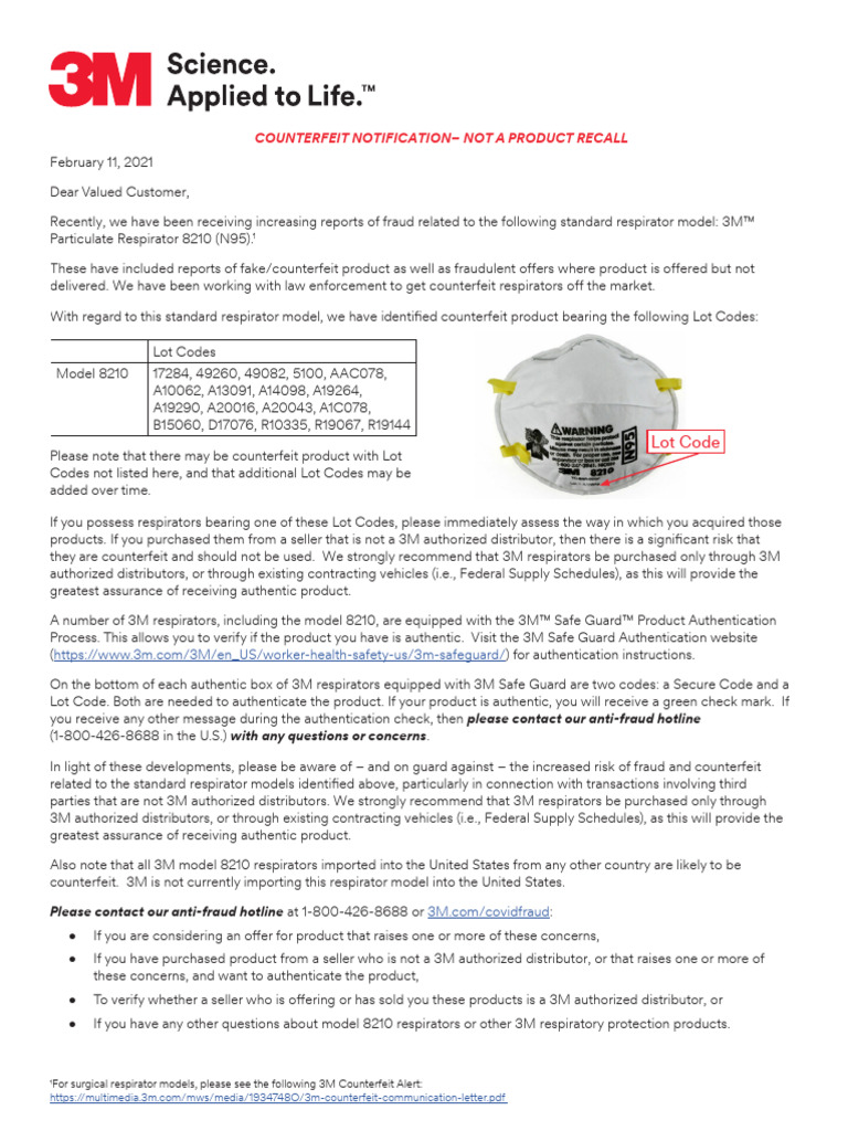 respirator fraud 3M | PDF | Authentication | Counterfeit