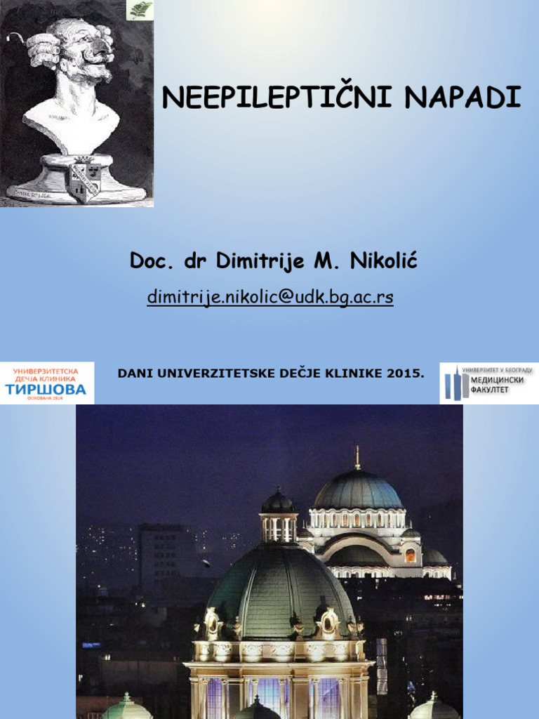 Neepileptični Napadi Dimitrije Nikolić | PDF