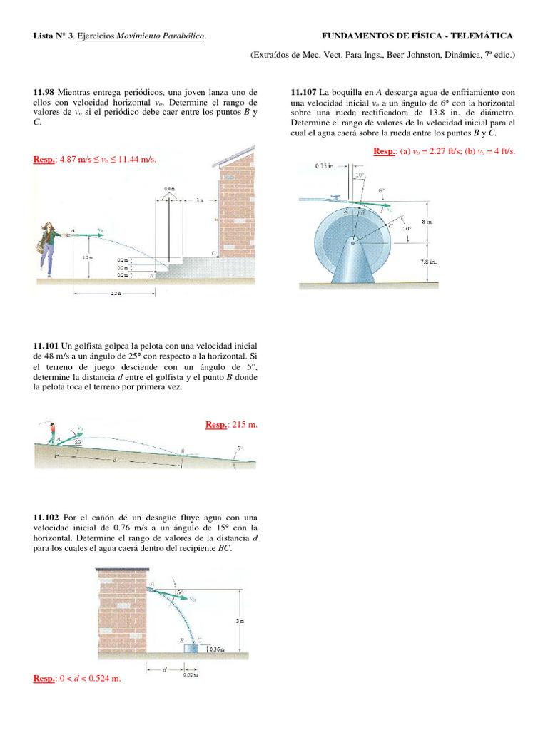 Ejercicios 3b FF Mov Parab | PDF