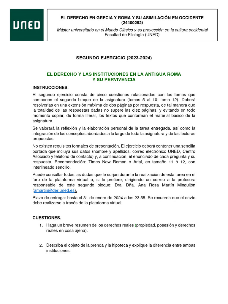 Segundo Ejercicio (2023 2024) | PDF