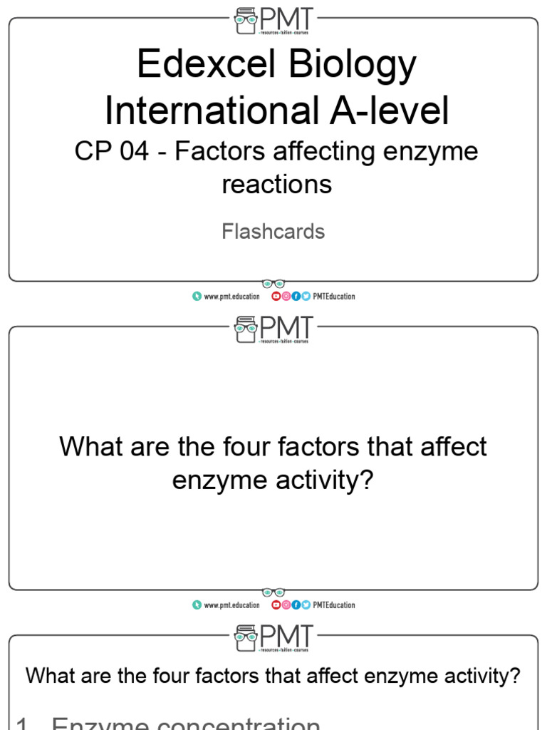 Flashcards - CP 04 Factors Affecting Enzyme Reactions - Edexcel Biology ...