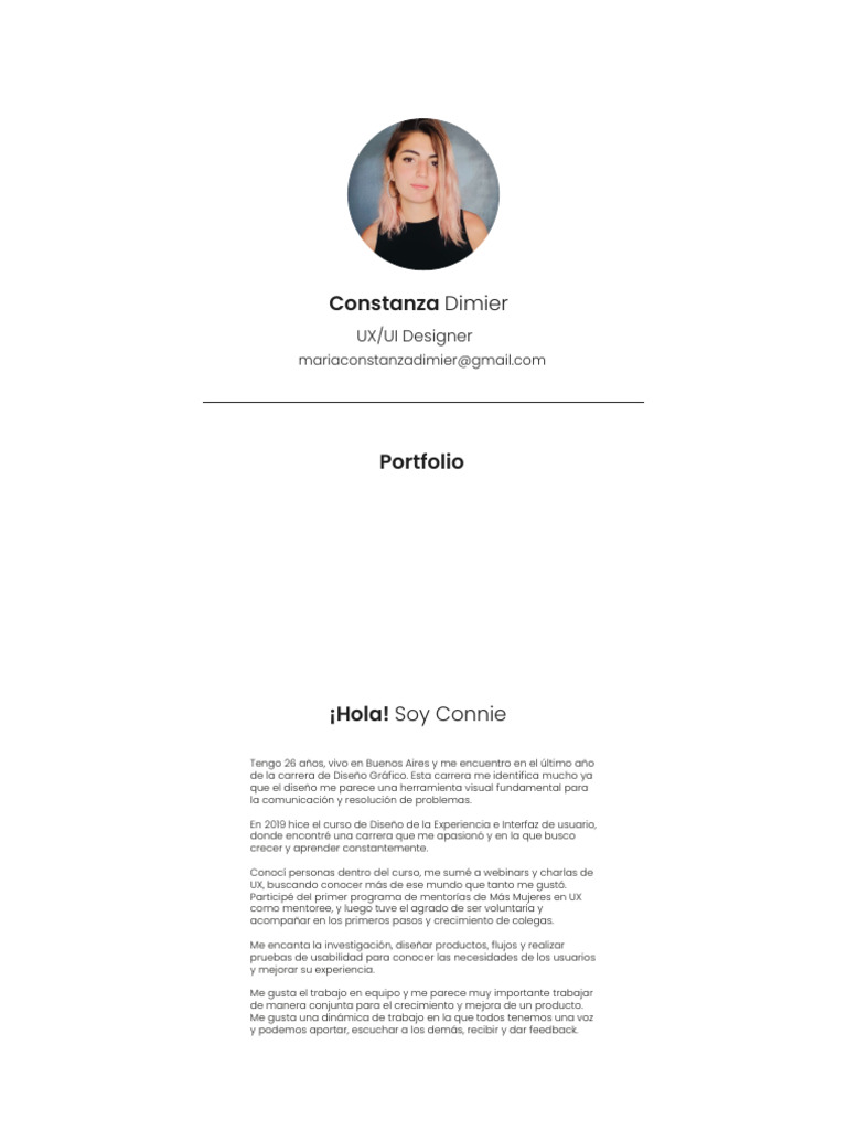Constanza Dimier - Portfolio | PDF | Aplicación movil | Usabilidad