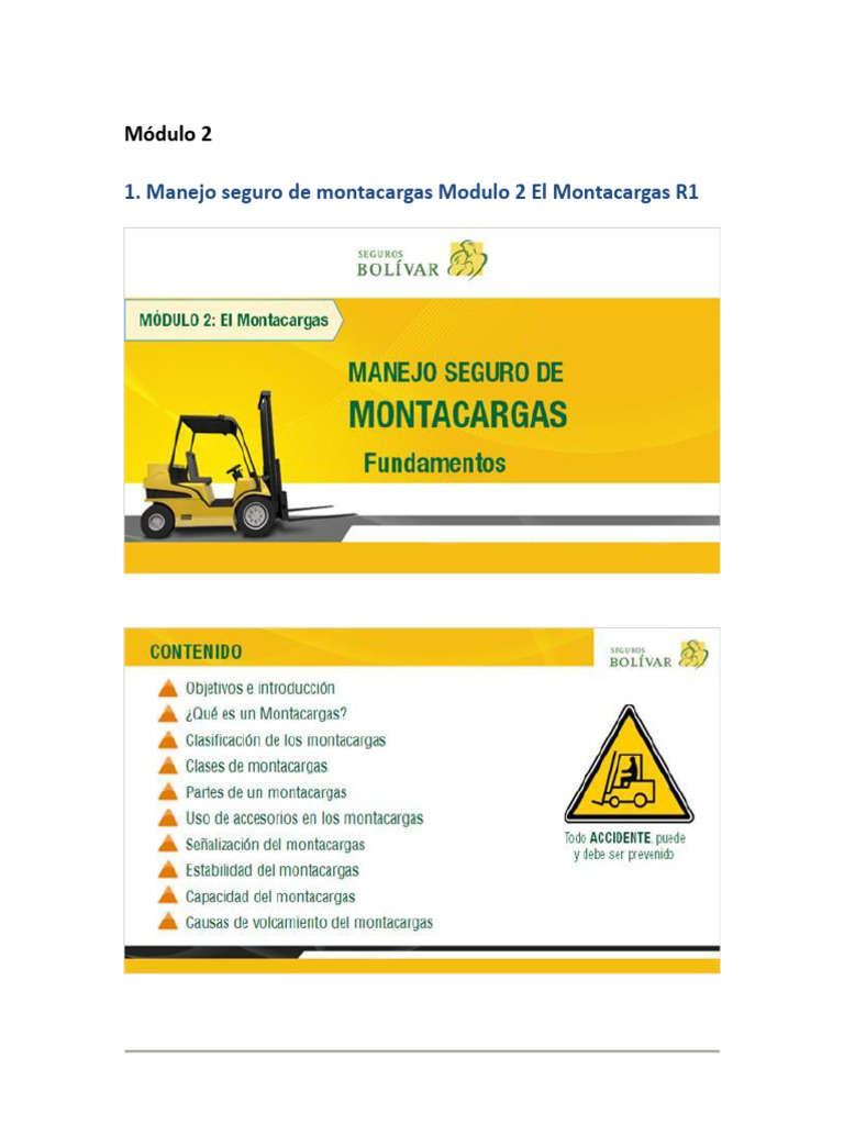 Módulo 2 Montacargas | PDF
