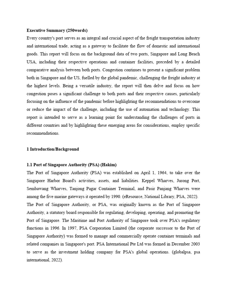 Transportation and Freight Report | PDF | Containerization | Port