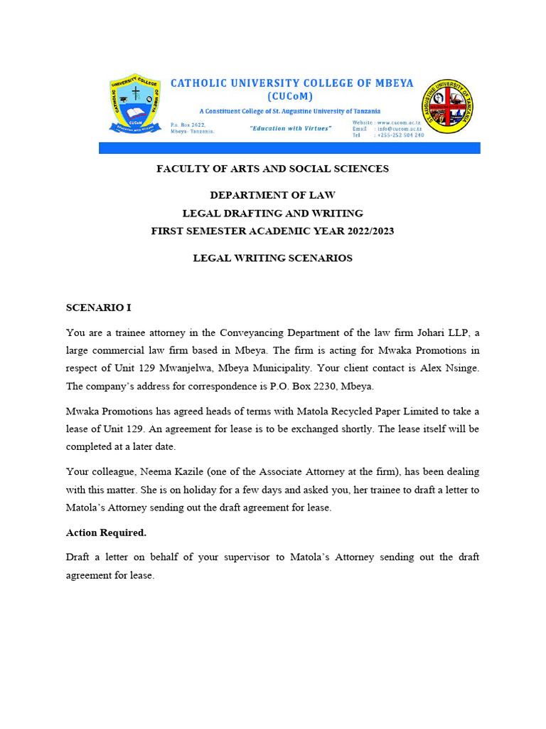 Scenario I - Legal Drafting | PDF