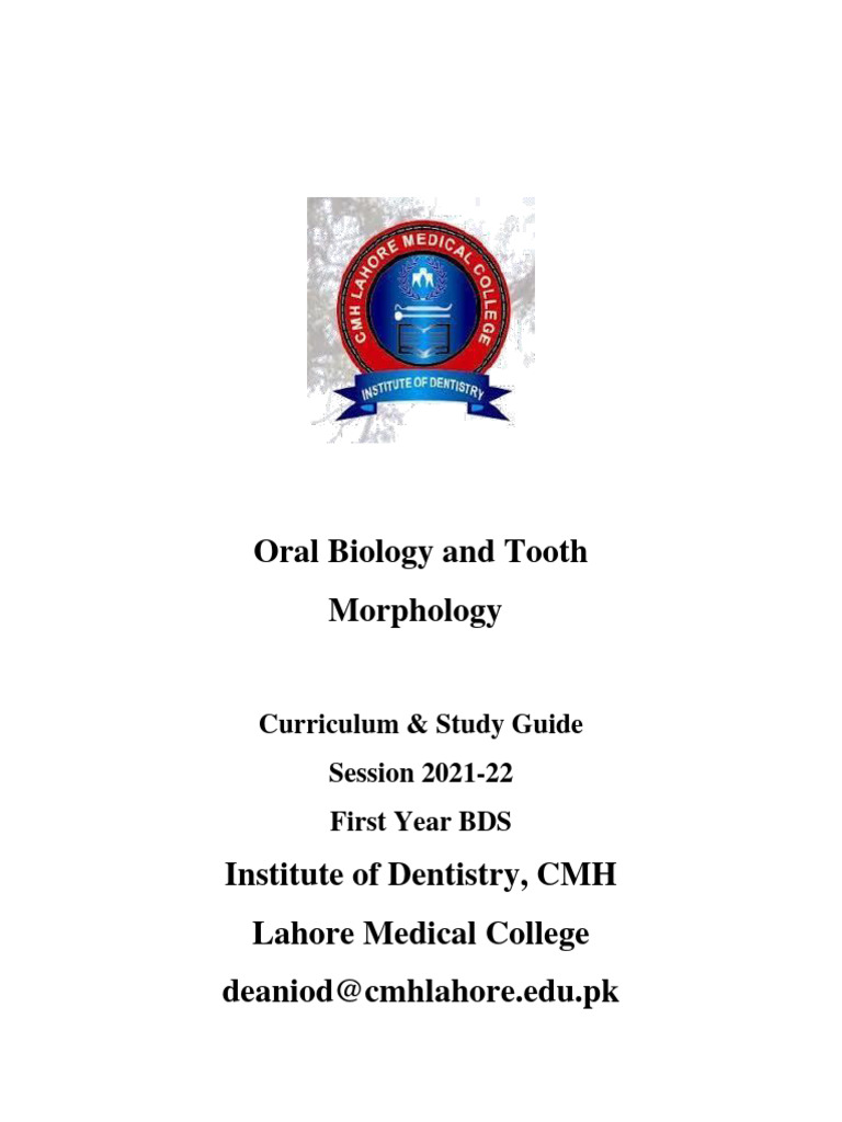 Curriculum-oral-biology | PDF | Dentin | Tooth Enamel