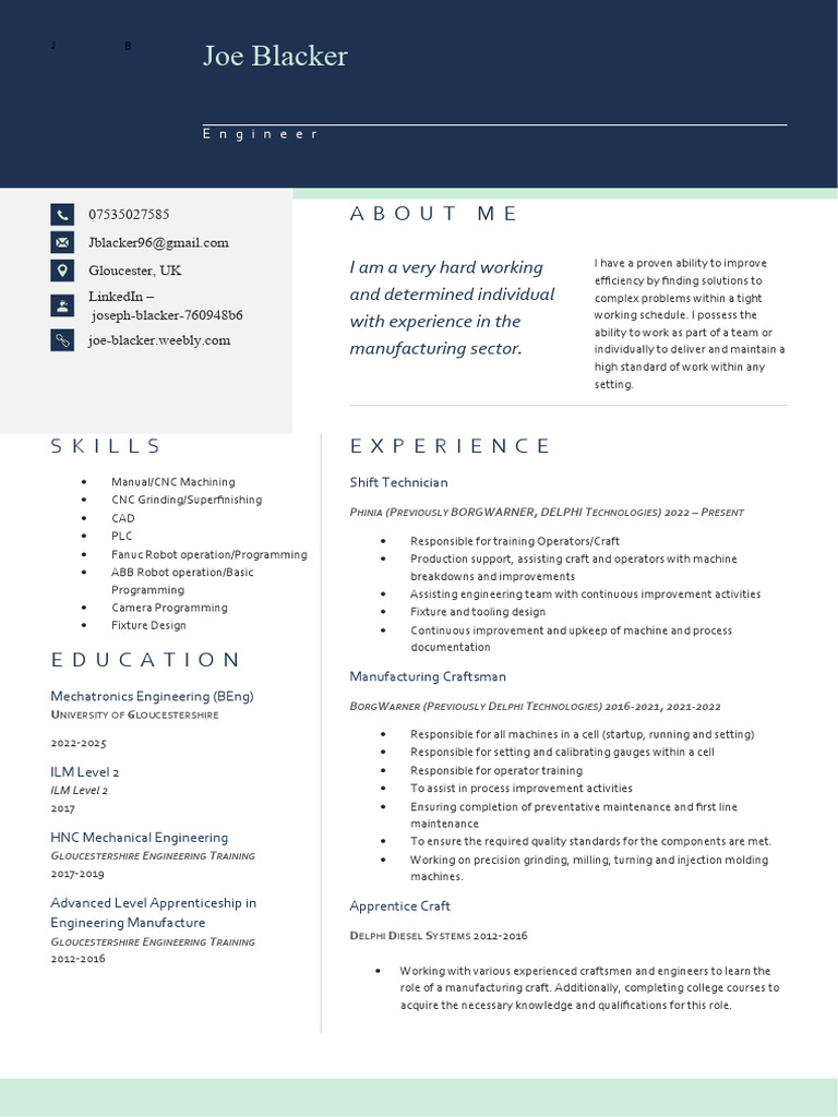 Joe Blacker CV 2023 Revised | PDF