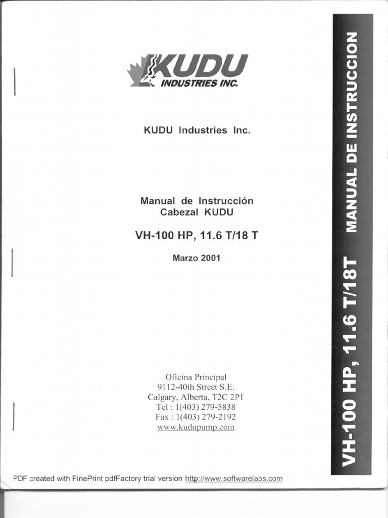 MANUAL DE INSTRUCCIONES CABEZAL KUDU | PDF