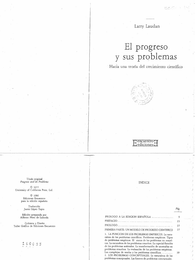 Laudan - 1986 - El Progreso y Sus Problemas | PDF