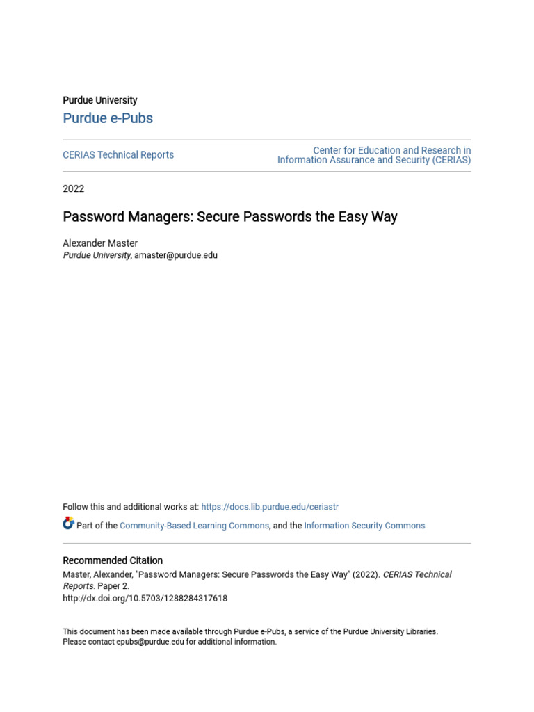 Password Managers Secure Passwords the Easy Way | PDF | Password | Mobile App