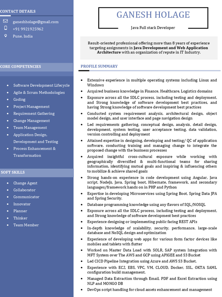 Ganesh Holage | PDF | Spring Framework | Software Development Process