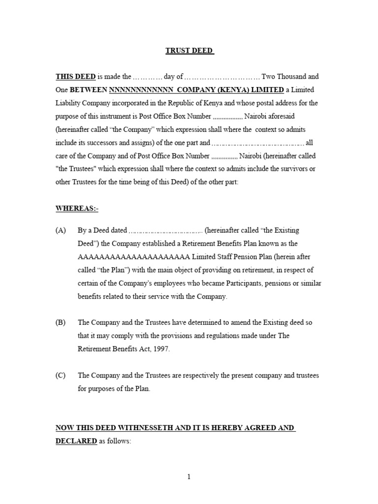 Trust Deed | PDF | Business