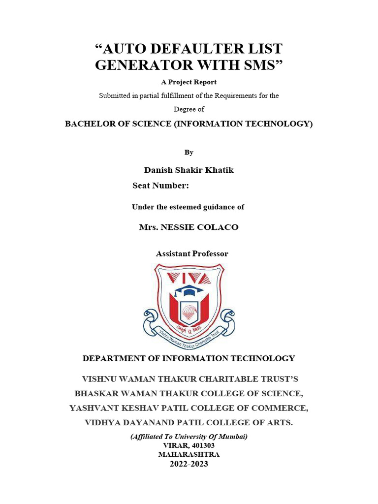 Auto Defaulter List with SMS | PDF