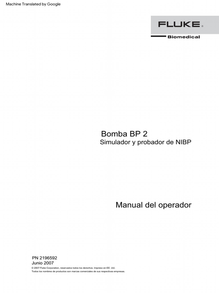 fluke analizador de tensiometro | PDF | Presión sanguínea | Laboratorios