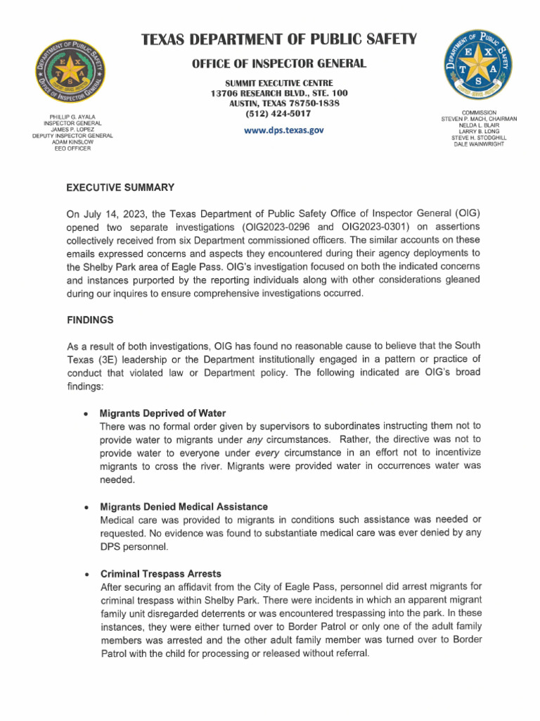 OIG Executive Summary | PDF