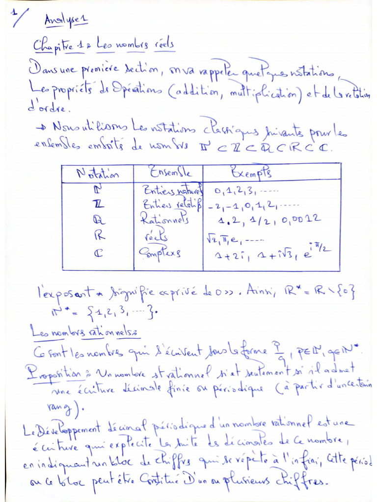 Chapitre 1 (Nombres Réels) | PDF